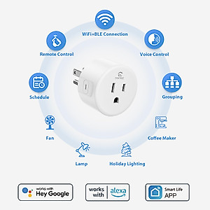 Eightree Smart Plug 5GHz & 2.4GHz, Smart Outlet WiFi Socket with APP Remote Control, Compatible with Alexa & Google Home, 4 Packs
