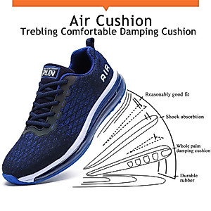 Azooken Mens Tennis Footwear Shoes Walking Casual Breathable Jogging Outdoor Sports Fitness Road Lightweight Trail Running Sneakers(8998 Blue 45)