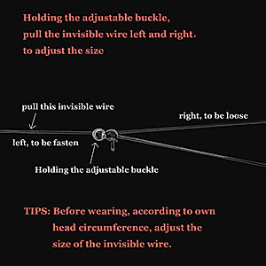 GIRLSHOW Invisible Wire Hair Extensions with Transparent Headband Synthetic 24 Inch 4.9 Oz Wavy Curly Adjustable Size No Clip Long Hairpieces for Women (Natural Black -#113A, 24 Inch)