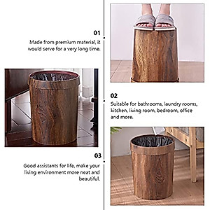 YARNOW Trash Can Wood Small Rustic Garbage Container Bin Trash Holder for Home or Office Farmhouse Living Room Bathroom Powder Rooms, 29X22CM, 5NA51097K5X18Y0CL99HC8D