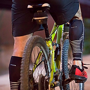 Mava Sports Calf Sleeves Compression (Pair), Leg Compression Calf Sleeve for Runners, for Men & Women, Unisex (Black, X-Large)..