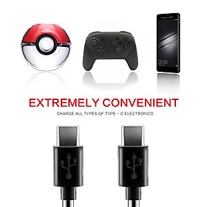 HEATFUN USB Type C Cable for PS5 Xbox Series X Controller, 2 in 1 USB C Charger Cable for Switch Pro Controller, Poke Ball Plus Controller and Android Devices - 1 Pack