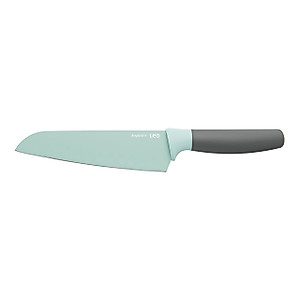 Berghoff LEO Non-stick Stainless Steel Wide Blade Santoku Knife 6.75" Mint PP Fitted Protective Sleeve Multifunctional Knife Soft-touch PP Soft Grip Handle