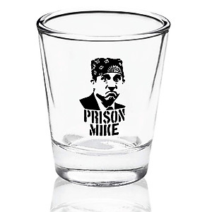 The Office Merchandise Shot Glass Gift Set - Prison Mike, Dunder Mifflin, & Bears Beets Battlestar Galactica - The Office Gifts for Men and Women