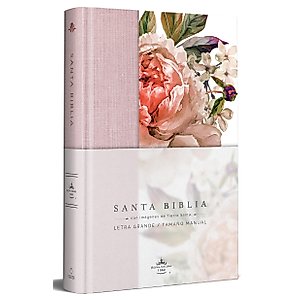 Biblia Reina Valera 1960 letra grande. Tapa Dura, Tela rosada con flores, tamaño manual / Bible RVR 1960. Handy Size, Large Print, Hardcover, Pink