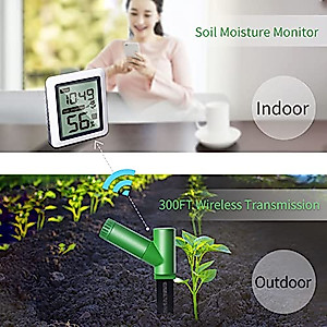 ECOWITT WH0291 Soil Moisture Tester Plant Soil Moisture Sensor Meter with Digital LCD Display
