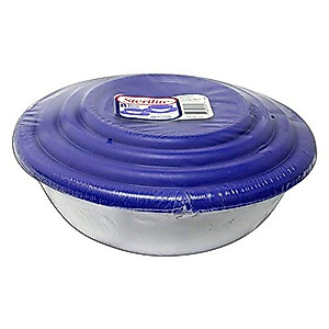 Sterilite 8 Piece Covered Set Bowl, Multisize, White & Blue