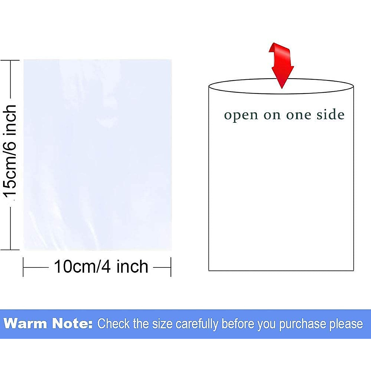 Zcintert 4X6 Shrink Wrap Bags 500 Pack for Soap Bar, Bath Bomb, Small Gift, Clear Heat Shrink Wrap/PVC Shrink Film Bags