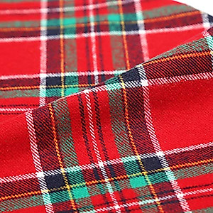 1/2 Pack Christmas Pet Dog Bandanas Triangle Bibs Scarf,Double-Cotton Plaid Printing Kerchief Set for Small Medium Size Dogs (2 Pack Single-Cotton Size S, Style 1)