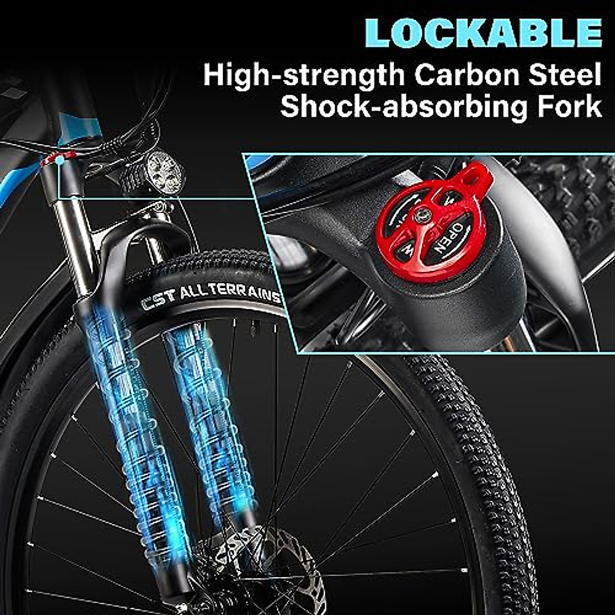 E·Bycco 29'' Electric Bike for Adults, 750W, 48V 13Ah Battery, 28-32MPH, 21 Speed, Lockable Suspension Electric Mountain Bicycle, Pedal Assist Cruise Commuter Ebike, UL Tested