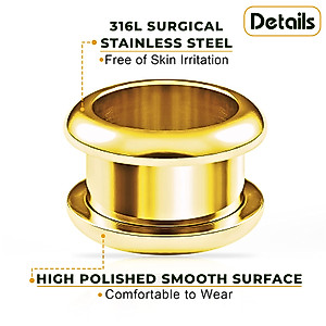 BIG GAUGES Pair of Surgical Steel Double Zero Gauge 10mm Anodized Screw Fit Flesh Tunnels Piercing Ear Earring Stretcher Plugs BG12405