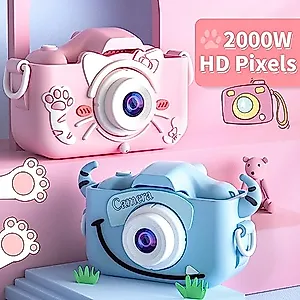 Kids Camera Toys for 3-12 Years Old Boys Girls,Selfie HD Digital Video Cameras for Kids with Protective Silicone Cover, 32GB SD Card,Toddler Digital Camera (Blue)