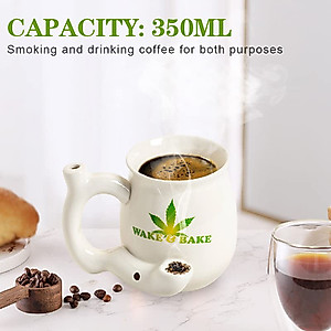 ISTOOLL Wake and Bake Coffee Mug, Novelties White Ceramic Coffee Cup for Gift