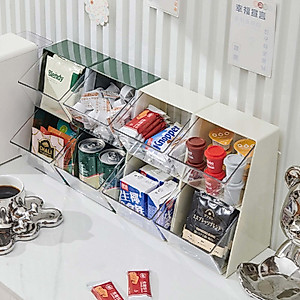 Tea Bags Storage Holder Dustproof Milk Tea Bag Organizer Rack Detachable Storage Box Divided Storage Bins Tea Bag Holder Organizer