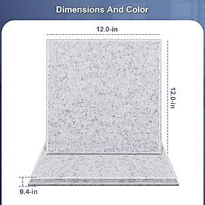 DEKIRU 12 Pack Acoustic Foam Panels, 12 X 12 X 0.4 Inches Soundproofing Insulation Absorption Panel High Density Beveled Edge Sound Panels (Normal version, Grey)