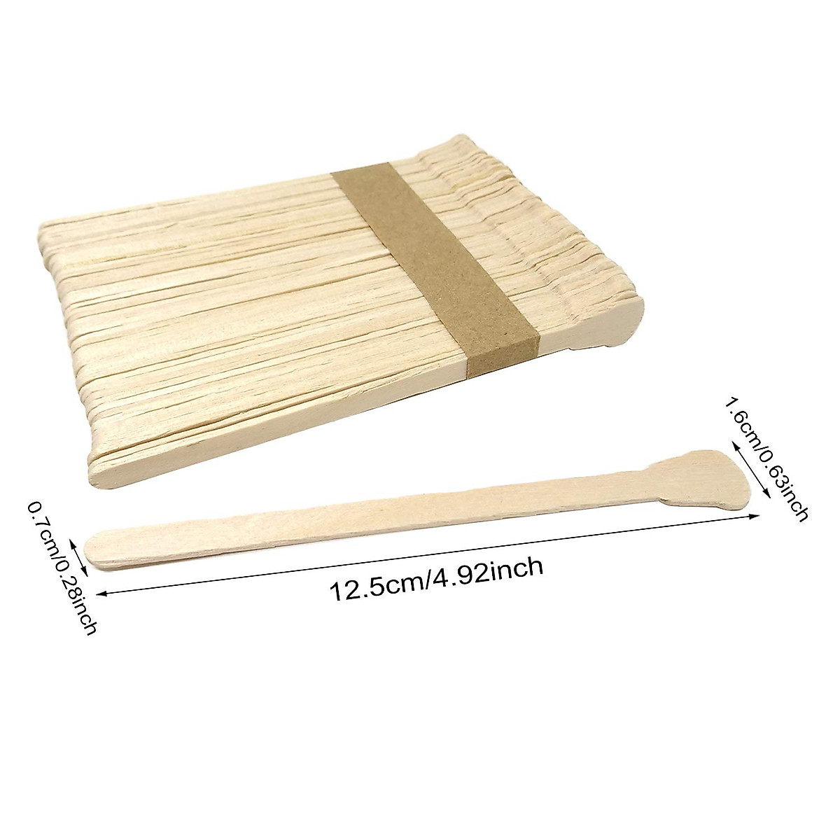 Honbay 100PCS Wooden Wax Sticks Wax Spatulas Applicator Sticks for Face Lip Hair Eyebrow Removal (4.9 Inch)