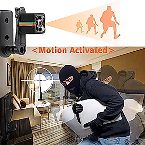 cainda Mini Spy Camera Full HD 1080P with Night Vision and Motion Detection, Super Video Recorder Sports Camera, Small Camcorder, Mini Security Camera for Car Home and Office Surveillance SQ11