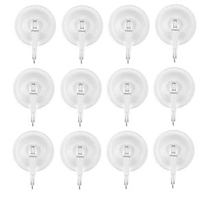 Suction Cup Hooks, Pack of 12 - Locking System - Extra Strong Vacuum Suction Power - Ideal Kitchen or Bathroom Hangers - for Towels, Bathrobes, Coats, Pans, Tools, etc. - No Drilling, Screws or Glue.