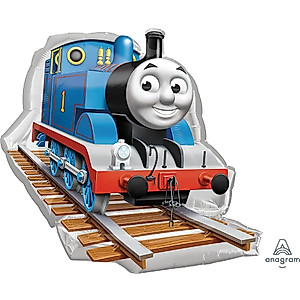 amscan Foil Balloons, for Thomas the Train Party Collection, Party Accessory, Multicolor, 2nd Birthday