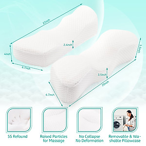 Cosermart Cervical Pillow for Neck Pain Relief, Ergonomic Pillow for Neck, Shoulder & Back Support, Orthopedic Contour Memory Foam Pillow for Side Back Stomach Sleeper with Removable Zipper Design