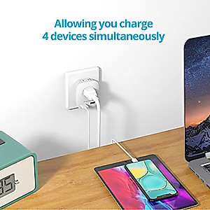 [2-Pack] US to UK Ireland Travel Plug Adapter, Anstronic International Power Adapter with 2 USB, 4 in 1 Power Outlet Adaptor for USA to British England Dubai Irish Scotland Hong Kong(Type G)