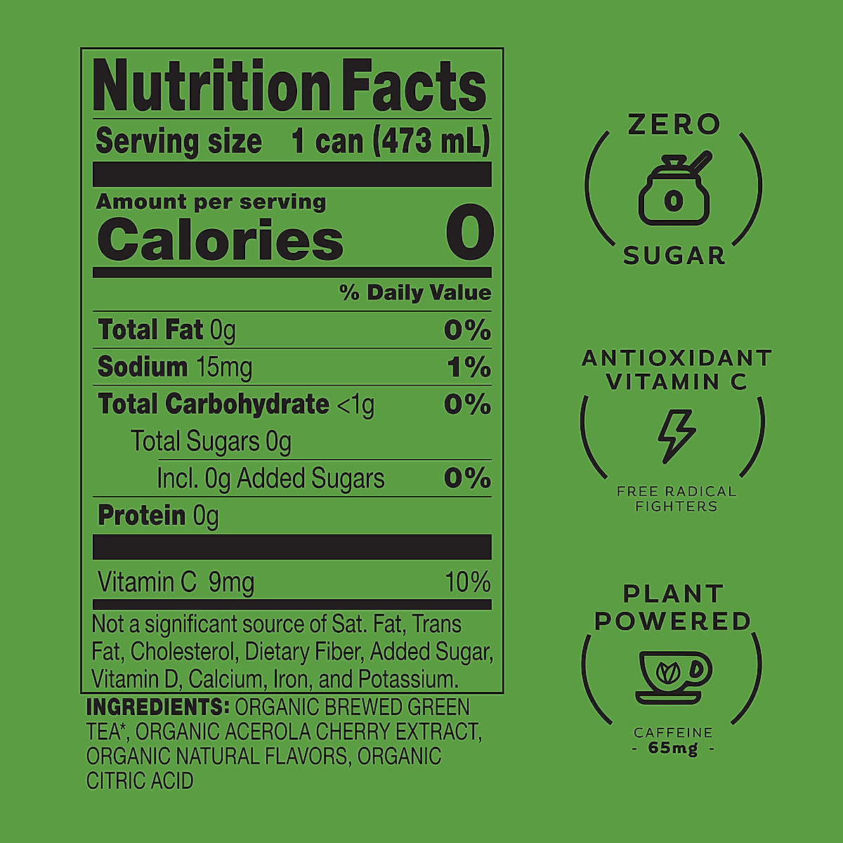 Steaz Organic Unsweetened Iced Green Tea Antioxidant Brew, USDA Organic, 16 OZ (Pack of 12)