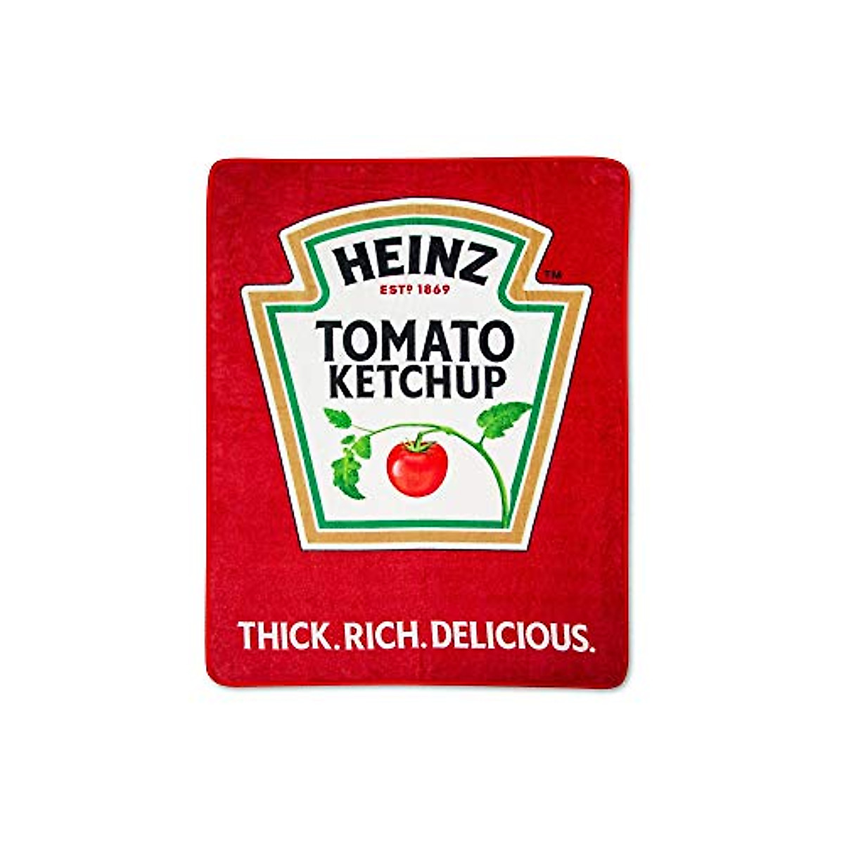 Heinz Ketchup Logo Plush Throw Blanket | Cozy Sherpa Wrap Covering for Sofa, Bed | Super Soft Lightweight Fleece Blanket | Geeky Home Decor | 45 x 60 Inches