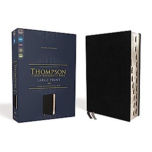 NIV, Thompson Chain-Reference Bible, Large Print, European Bonded Leather, Black, Thumb Indexed, Red Letter, Comfort Print