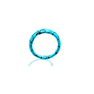 LTC Designs Genuine Turquoise-colored Howlite Gemstone Banded Ring, Ring Size: 6