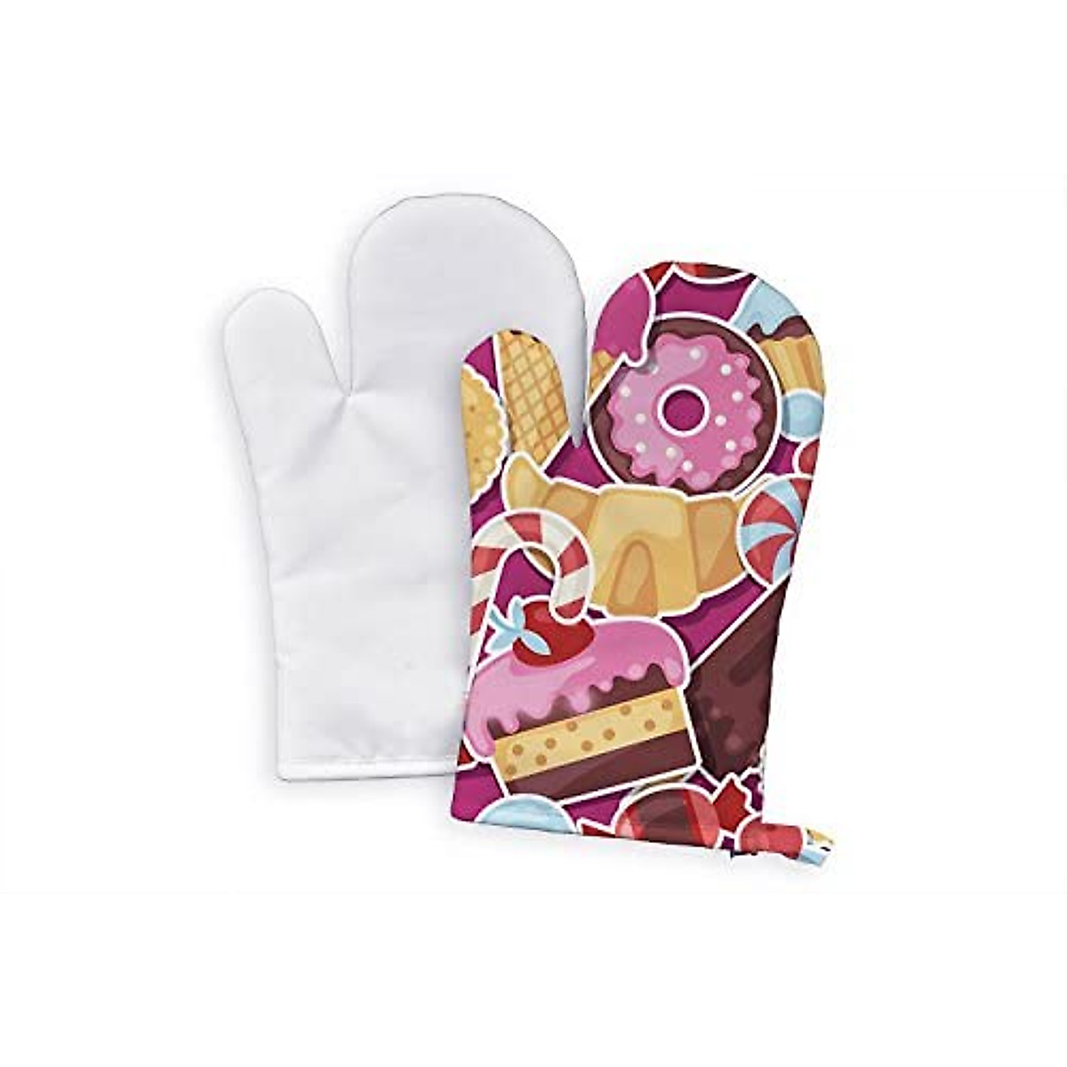 Blank Oven Mitts Sublimation Set 2 Pieces ( both are right-handed glove ) Heat Thermal Transfer Polyester Logo Image printing