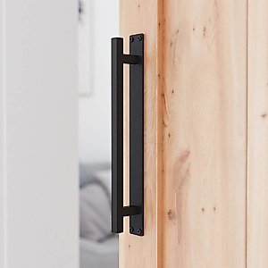 SMARTSTANDARD 12” Rustic Barn Door Handle for Sliding Door, Heavy Duty Barn Door Pull, Antique Long Base Gate Handle