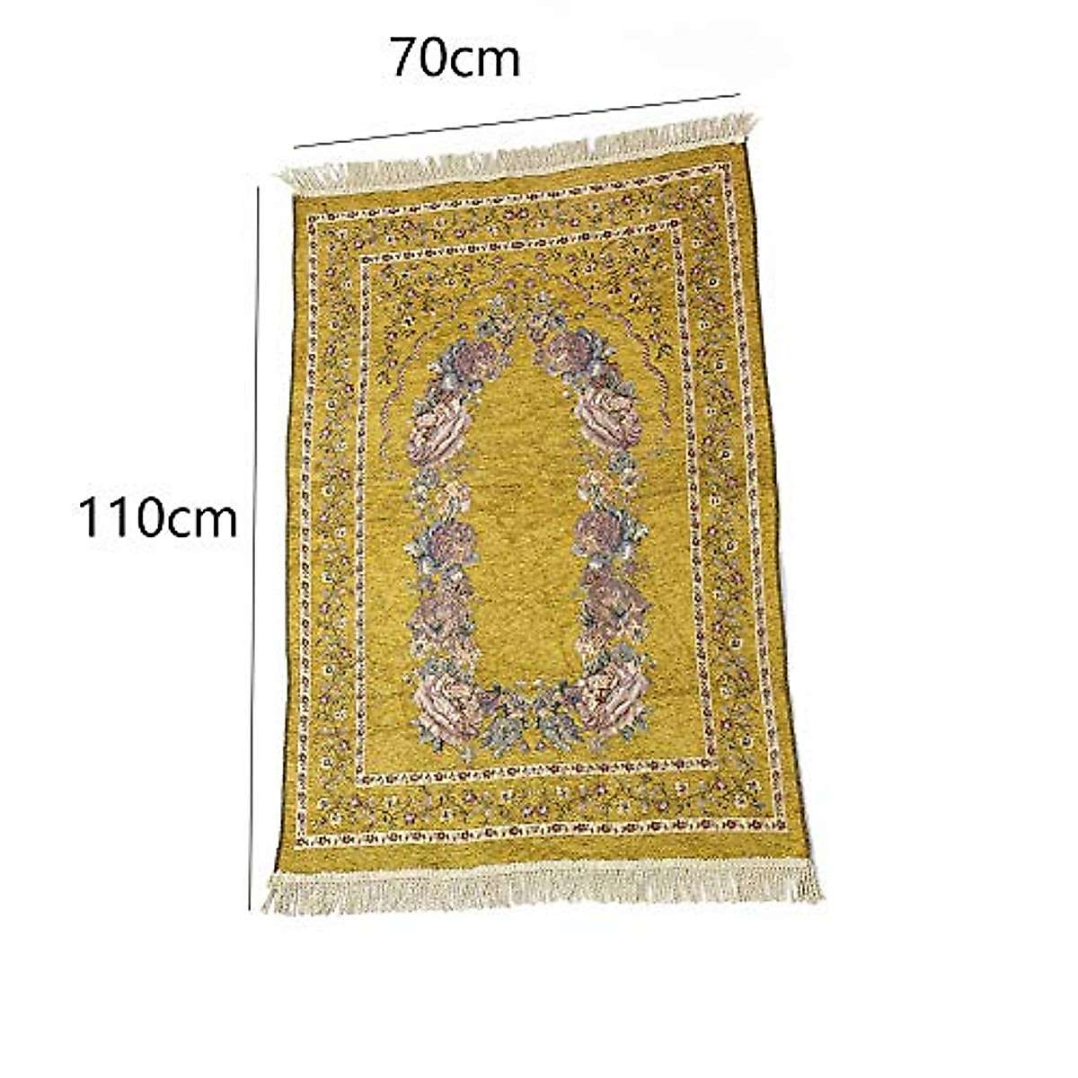 Lovt Praying Rug,Portable Folding Prayer Carpet Floral Prayer Mat Rug Anti Slip Cotton Polyester Travel Praying Rug for Church, Home,Hall, Camping