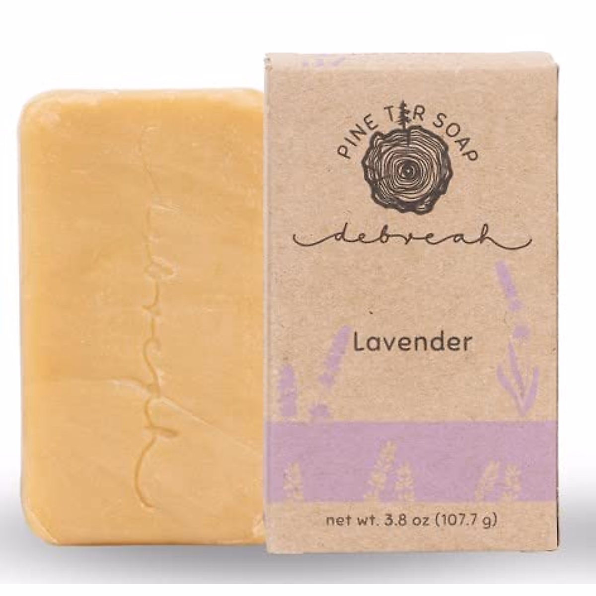 Debreah Lavender Pine Tar Bar Soap for Men and Women, Handmade, Vegan, Cold Process, Face And Body Soap, Lavender smell