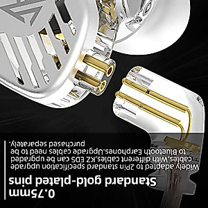 Kinboofi KZ EDS in Ear Earphones,10 mm Dual Magnetic Circuit Moving Coil Unit Configuration Earphone, High Resolution Noise-isolating Headphone Earbuds for Sports & Exercise (with Mic, Transparent)