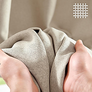 jinchan Linen Textured Curtain for Living Room Darkening 84 Inch Long Bedroom Curtains Thermal Insulated Curtains Greyish Beige Curtains Grommet Top Window Curtains 1 Panel