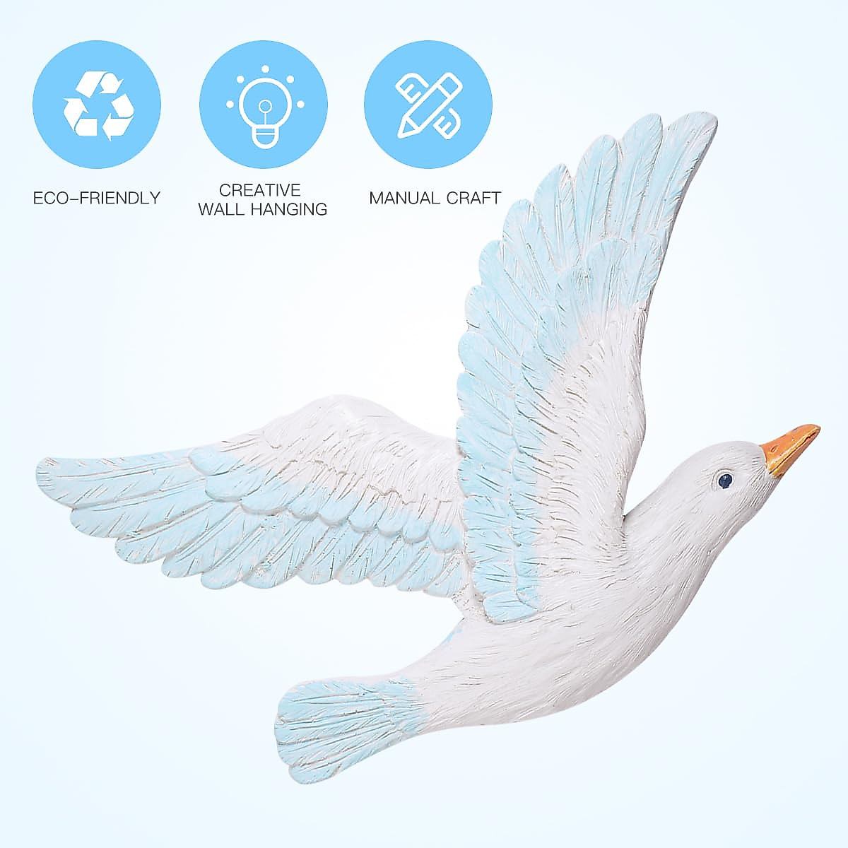 BESPORTBLE 3pcs Resin Birds Dove Wall Art Decorations ResinNautical Beach Seagulls Ornaments for Garden Coastal Wall Sculptures Decorations