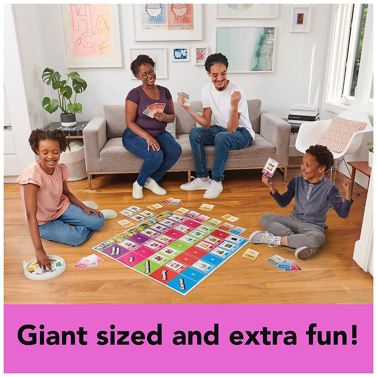 The Game of Life, Giant Edition Family Board Game Indoor/Outdoor Fun Game with Big Oversized Gameboard Cards Spinner, for Adults and Kids Ages 8 and up