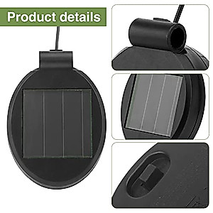 Saycker Solar Light Replacement Top Part Panel for Outdoor Hanging Lanterns Container Garden Patio Solar Panel Lantern Lid Light Bulb Accessories Battery Box(4pcs, Black)