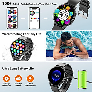 Smart Watch, Bluetooth Call Smartwatch for Men and Women,Monitoring Heart Rate/Sleep/Blood Oxygen/Pedometer,1.39-inch Fitness Tracker with Multiple Sports Modes,Smartwatches fit for iOS and Android