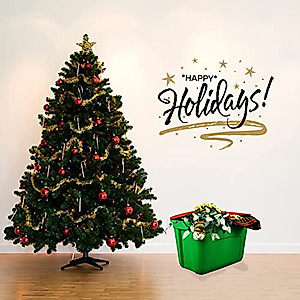 SIMPLYKLEEN 4-Pack Christmas Storage Totes with Lids (Red/Green), 18-Gallon (72-Quart) Organization Bins, 25.50" x 17.00" x 15.25", Holiday Organizer, Plastic Storage Container Made in the USA