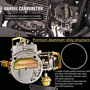 2 Barrel Carburetor Carb 2100 Carburetor 2150 Carburetor Compatible with Ford 289 302 351 Cu Jeep Engine F100 F250 F350 with Electric Choke Mounting Gasket - 302 carburetor by BOOTOP PIN