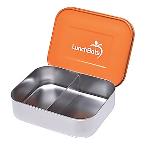 LunchBots Duo Stainless Steel Food Container, Orange