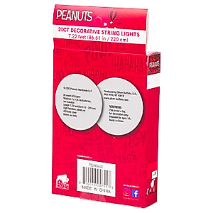 Silver Buffalo Peanuts Snoopy 20ct Decorative String Lights, 7 Feet Long, Warm White LED