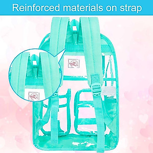 Clear Backpack, Heavy Duty Transparent Bookbag for Girls Women, Cute School See Through Backpacks for Teens Elementary - Green