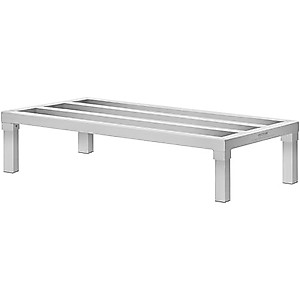 VEVOR Aluminum Dunnage Rack, 36” x 20” Commercial Food Floor Rack, 8” Off The Floor, 1800 lbs Capacity All-Welded Aluminum Storage Rack, for Storage in Restaurants, Kitchens, Garages and Vehicles