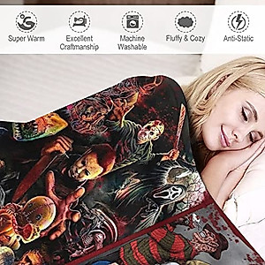 Horror Movie Blanket Ultra Soft Flannel Bed Throws Halloween Home Decor for Sofa Bedroom 60"X50"