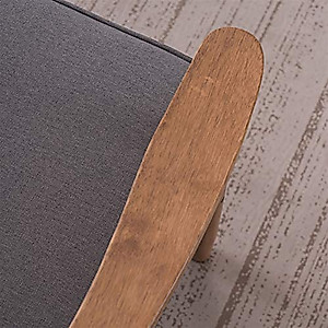 TECHSOUK Modern and Simple Design Sofa, Button Tufted, Rubber Wood Solid Wood Frame, Walnut Color handrail (75 x 69 x 84) cm