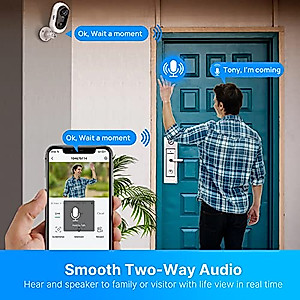 Hiseeu Security Camera Battery, 2K Wireless Security Camera Outdoor Indoor for Home Surveillance, Color Night Vision, Siren, 2-Way Audio, AI Motion Detection, CloudEdge App