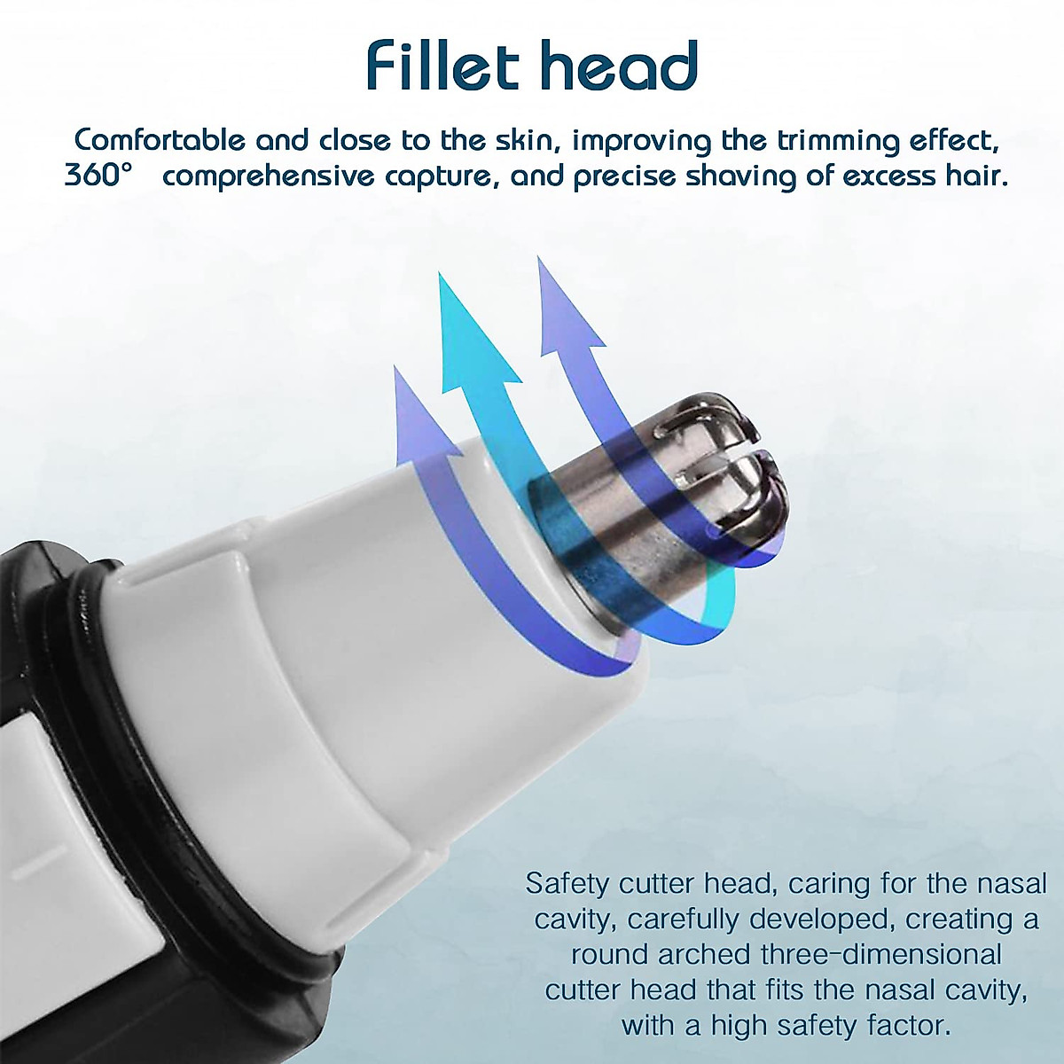 Five Brother Bundles Nose and Ear Hair Trimmer. Portable Electric Professional Painless Eyebrow & Facial Hair Trimmer for Men and Woman. Dual Edge Blades for Easy Cleansing. Black., White (w1)