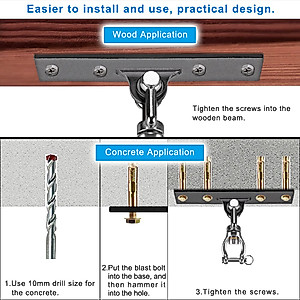 Dolibest Heavy Duty Swing Hanger, Swing Set Accessorie for Indoor Outdoor Playground, Porch Swing Hanging Kit for Wooden and Concrete Set with 4 Wood Screws and 4 Expansion Bolts, 900LB